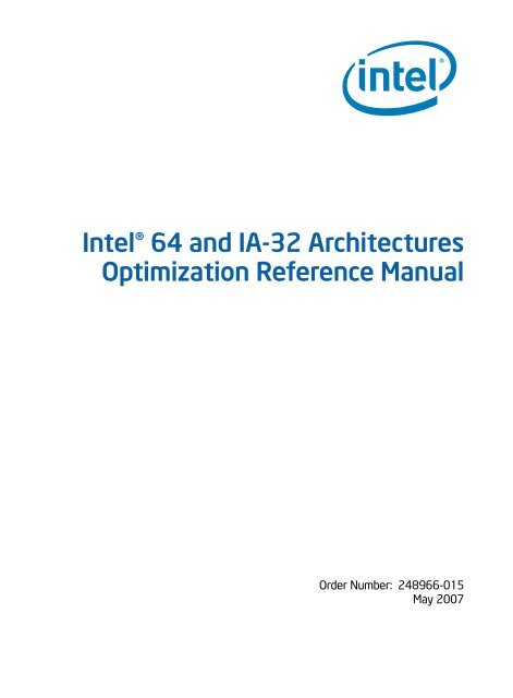 Intel® 64 and IA-32 Architectures Optimization Reference Manual