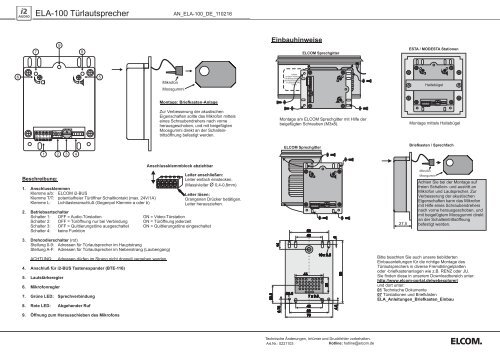 Montageanleitung - Elcom