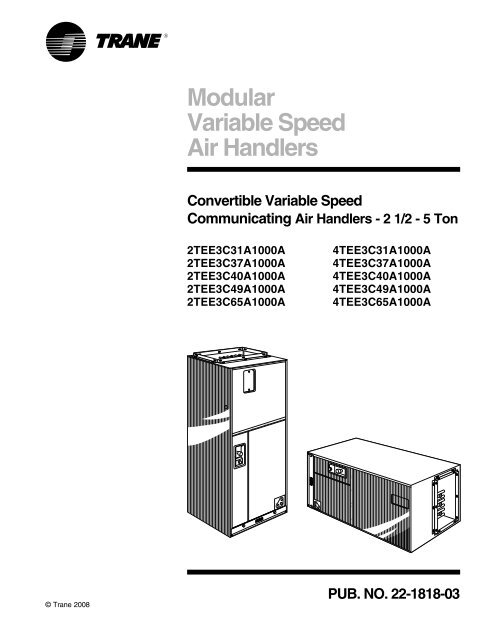 Trane Modular Variable Speed Air Handlers Convertible Variable
