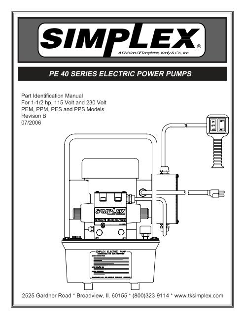 pe 40 series parts - Simplex