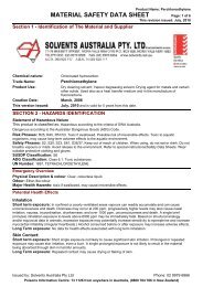 Technical Data Sheet - Solvents