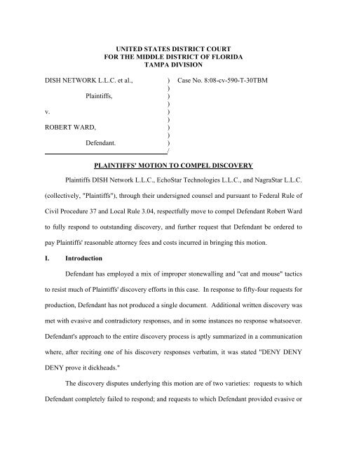 Echo V Ward Motion To Compel Discovery.pdf - eCoustics.com
