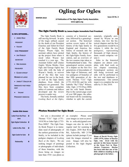 Ogling For Ogles – The Ogle & Ogles Family