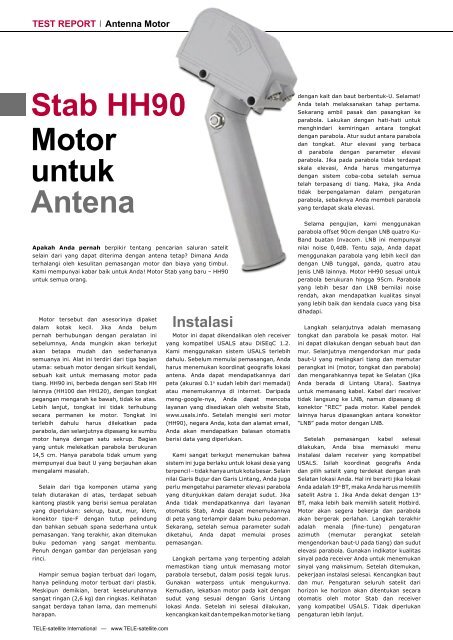 Stab HH90 Motor untuk Antena - TELE-satellite International Magazine