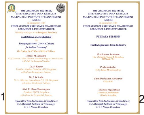 National Conference Invitation 2013.cdr - MS Ramaiah Institute of ...