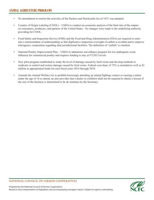 ANIMAL AGRICULTURE PROGRA