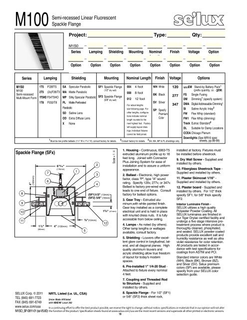 Semi-Recessed Spackle Flange - Selux