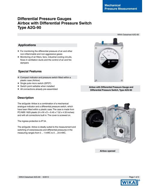Data sheet A2G-90 (PDF, 387 kB) - WIKA