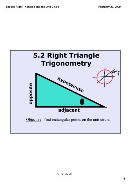 Special Right Triangles and the Unit Circle.pdf