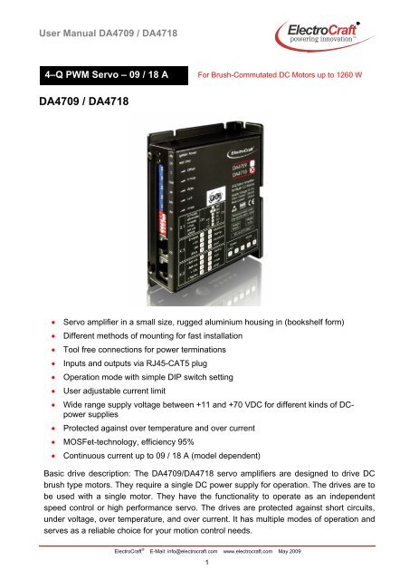 DA4709 / DA4718 - ElectroCraft