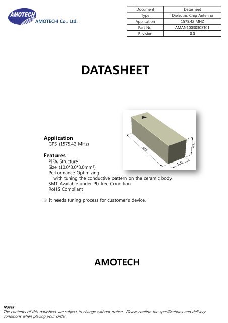 datasheet - AMOTECH