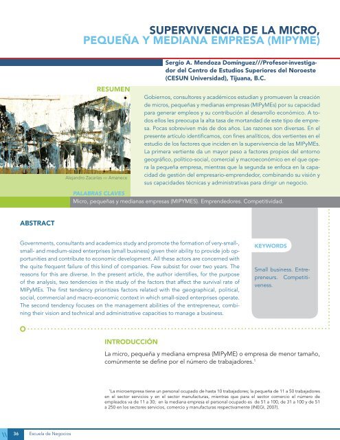 SUPERVIVENCIA DE LA MICRO, PEqUEñA y MEDIANA EMPRESA ...