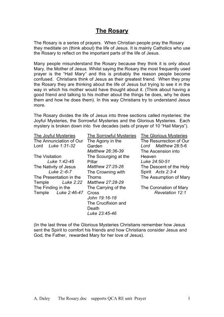 The Rosary - Primary Resources