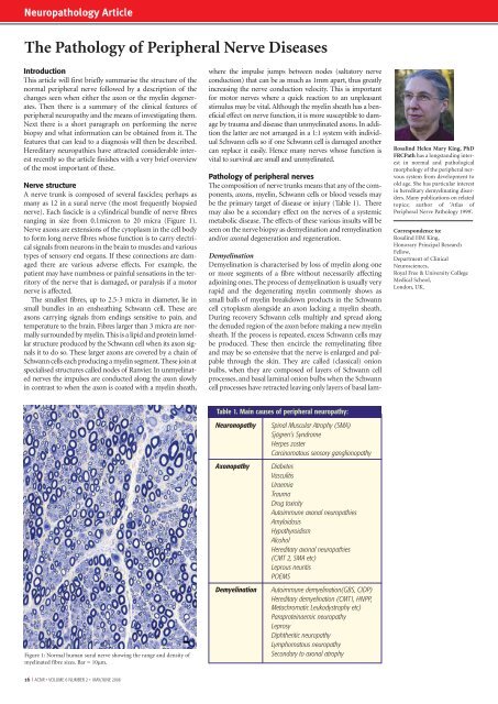 The Pathology of Peripheral Nerve Diseases - ACNR