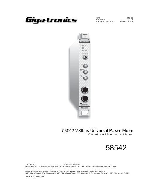 58542 VXI Power Meter - Giga-tronics