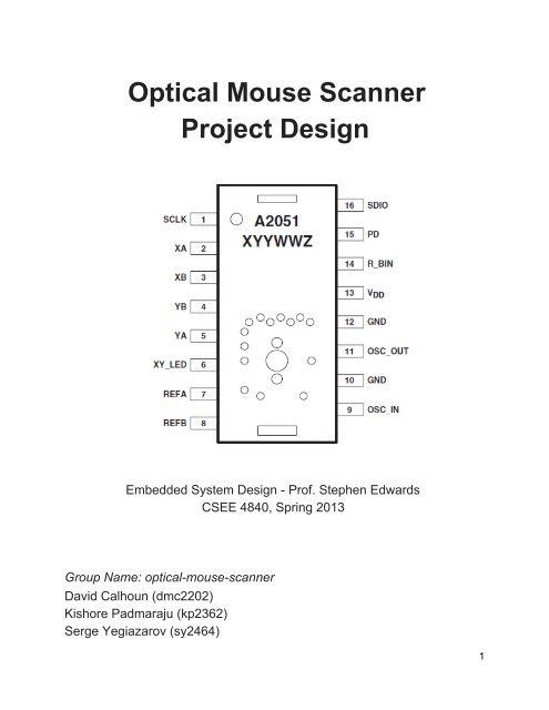 Optical Mouse Scanner Project Design