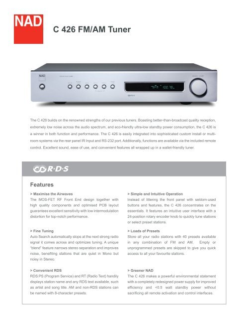 C 426 FM/AM Tuner - Nad