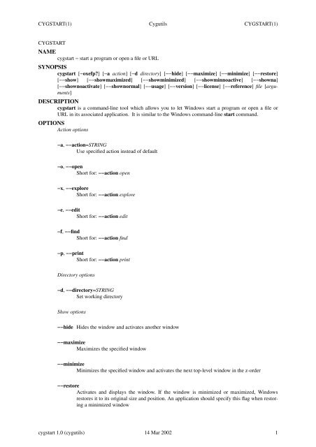 NAME SYNOPSIS DESCRIPTION OPTIONS