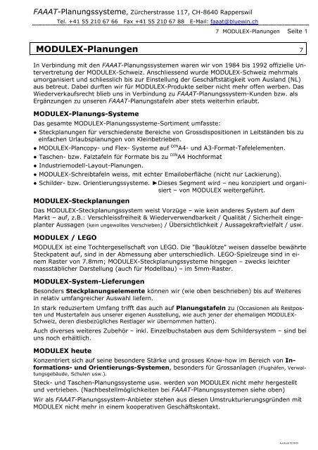 7 MODULEX-Planungen - FAAAT-Planung