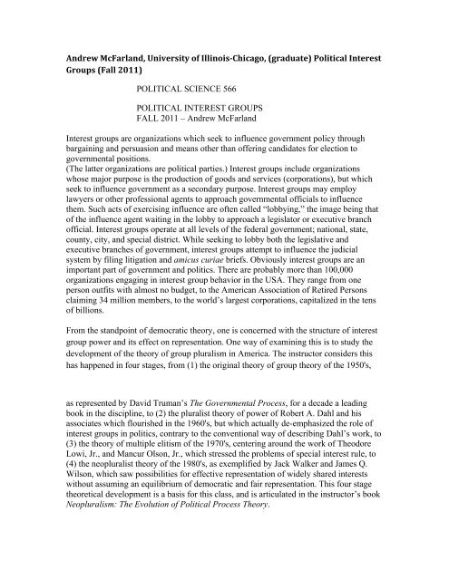 Political Interest Groups
