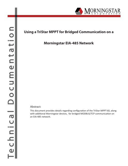 TriStar-MPPT as an EIA-485 Network Bridge (PDF, 485K) - Soligent