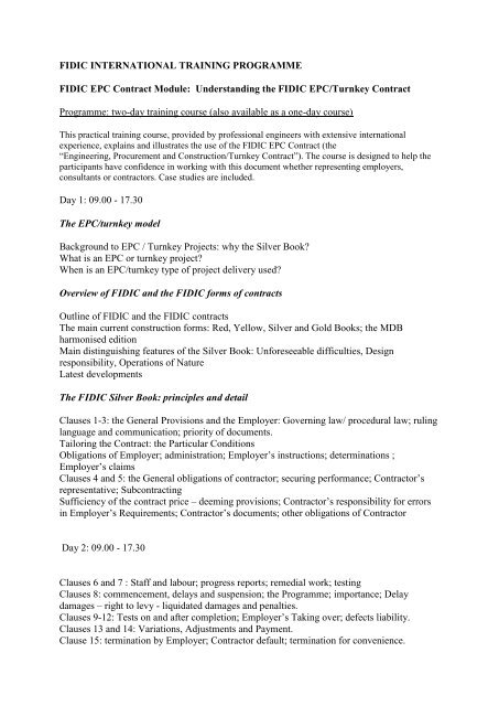 FIDIC Comparison Of 2017 2nd Edition FIDIC Contracts With, 57% OFF FIDIC Comparison Of 2017 2nd Edition FIDIC Contracts With, 57% OFF