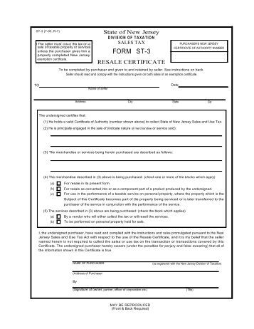Texas Sales and Use Tax Resale Certificate (Form