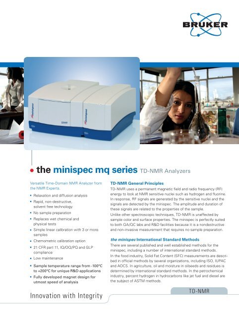 the minispec mq series TD-NMR Analyzers - Bruker