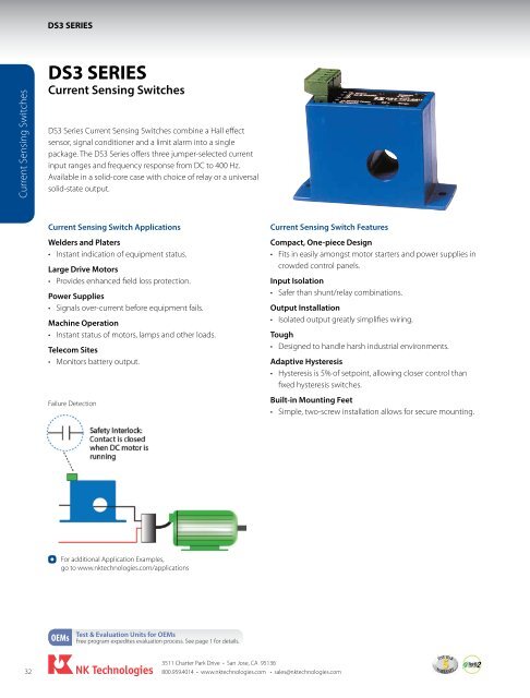 DS3 Series, DC current operated switches - NK Technologies
