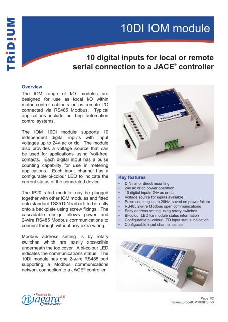 10DI IOM module - Tridium Europe
