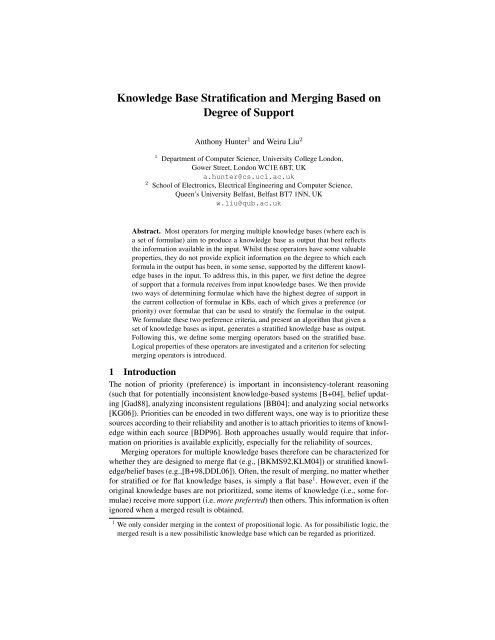Knowledge Base Stratification and Merging Based ... - ResearchGate