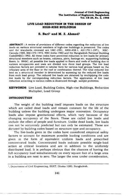 LIVE LOAD REDUCTION IN THE DESIGN OF HIGH-RISE BUILDINGS