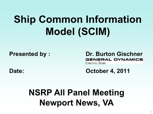 Ship Common Information Model (SCIM) - NSRP