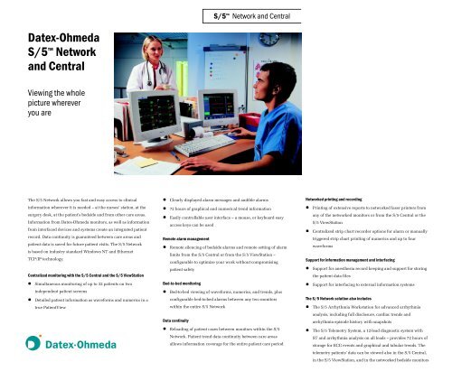 Datex-Ohmeda S/5™ Network and Central - GE Healthcare