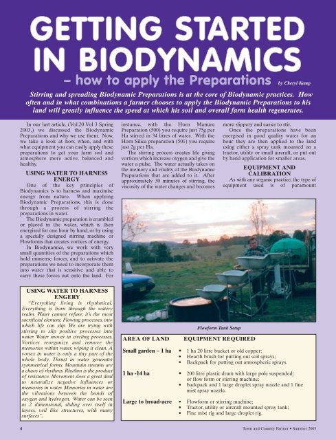 Getting Started in Biodynamics - Biodynamic Agriculture Australia