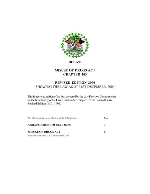 CAP. 103, MISUSE OF DRUGS ACT - cicad
