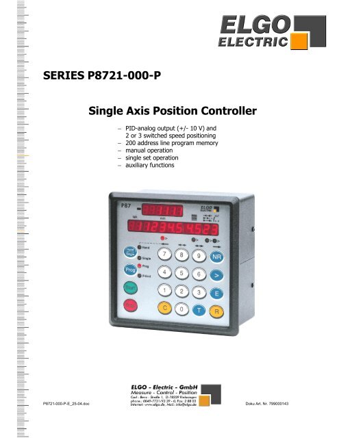 P8721-000-P - ELGO Electric GmbH