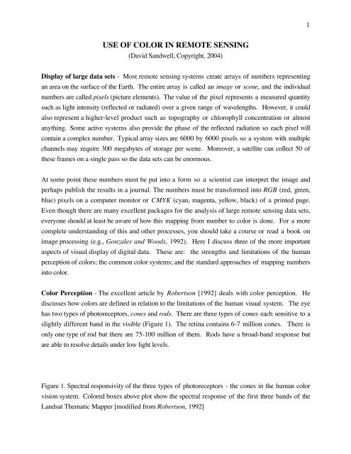 USE OF COLOR IN REMOTE SENSING