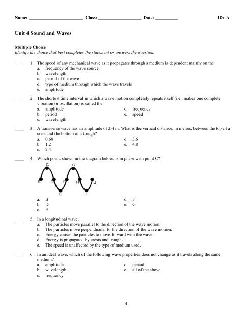 ExamView - waves and sound - practice test.tst