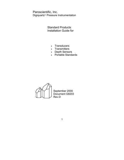 Digiquartz Installation Guide - Paroscientific, Inc.