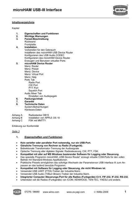 microHAM USB-III Interface - WiMo
