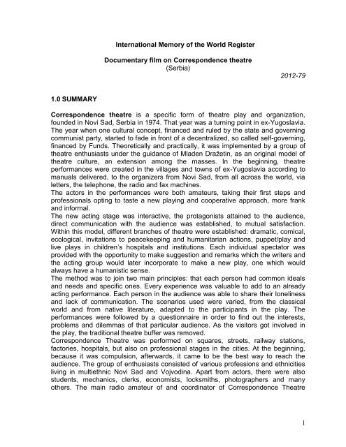 Nomination form - Unesco