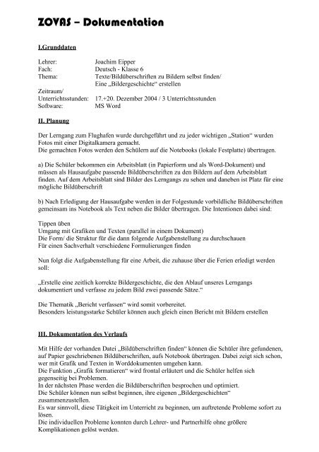 ZOVAS â Dokumentation