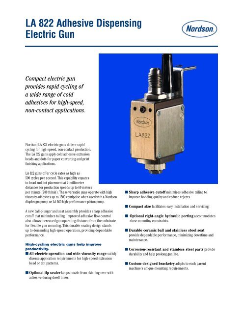LA 822 Product Brochure - Nordson Cz, s.r.o.