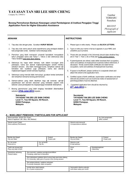 Application Form - IOI Group