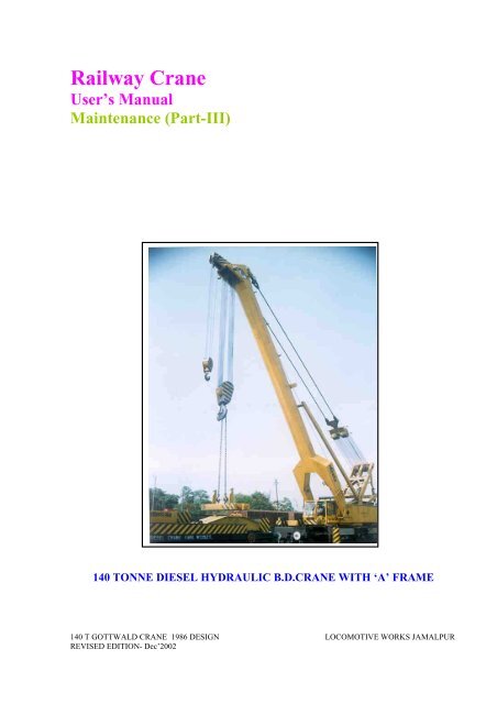 Railway Crane Maintenance Manual - 140T Jamalpur Cranes
