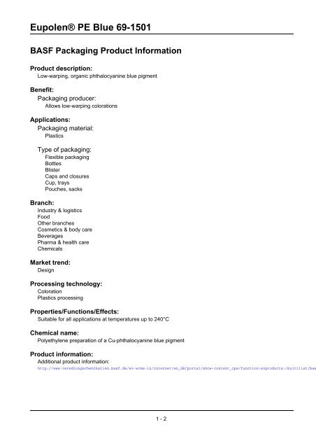 View - BASF Packaging Portal
