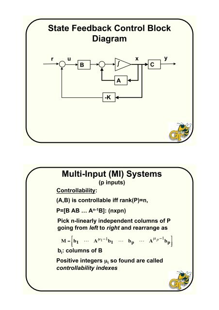 Multi-Input Systems and Observers - Singhose