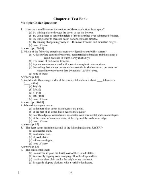 Chapter 4: Test Bank