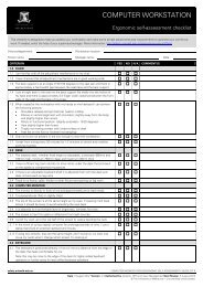 home based workstation self assessment checklist - Safety